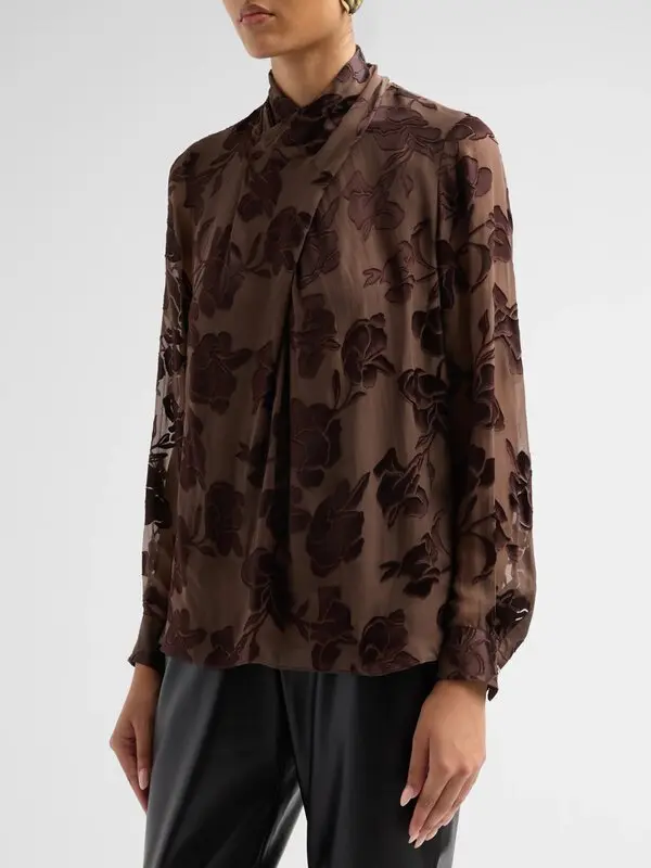 Elie Tahari Tiffany Semi-sheer Blouse