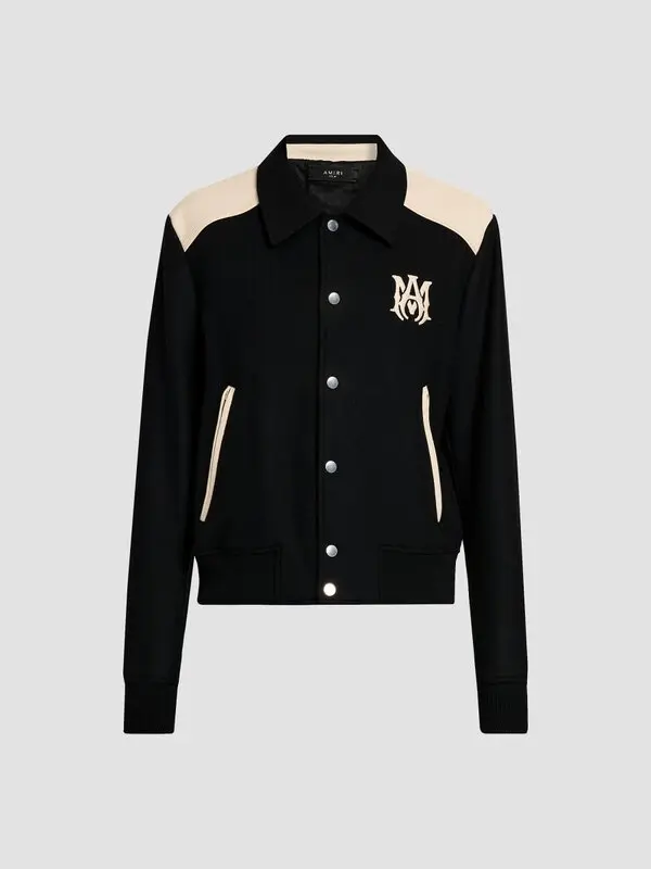 Amiri Ma Colorblock Wool-blend Jacket - Black