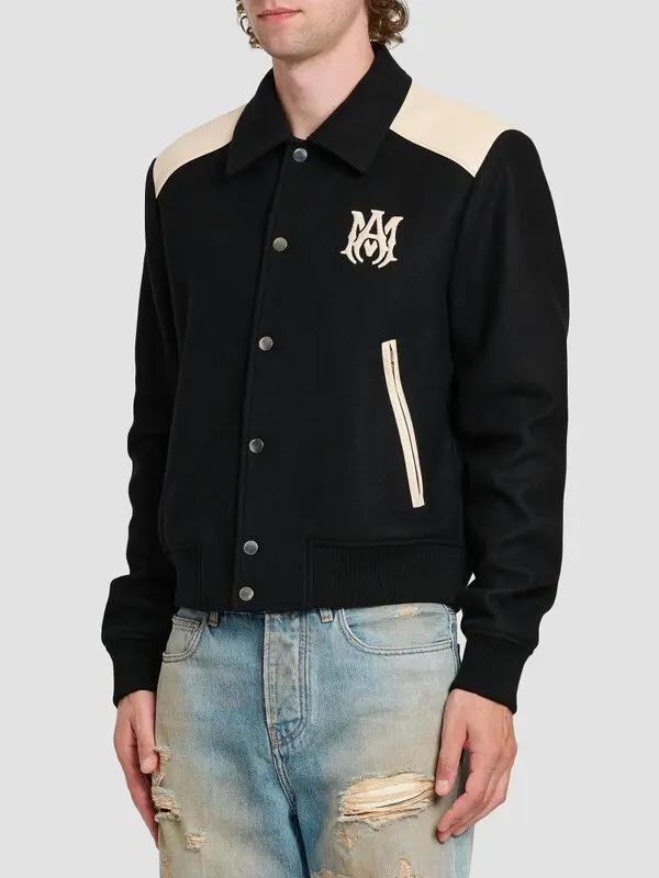 Amiri Ma Colorblock Wool-blend Jacket - Black