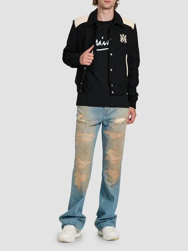 Amiri Ma Colorblock Wool-blend Jacket - Black