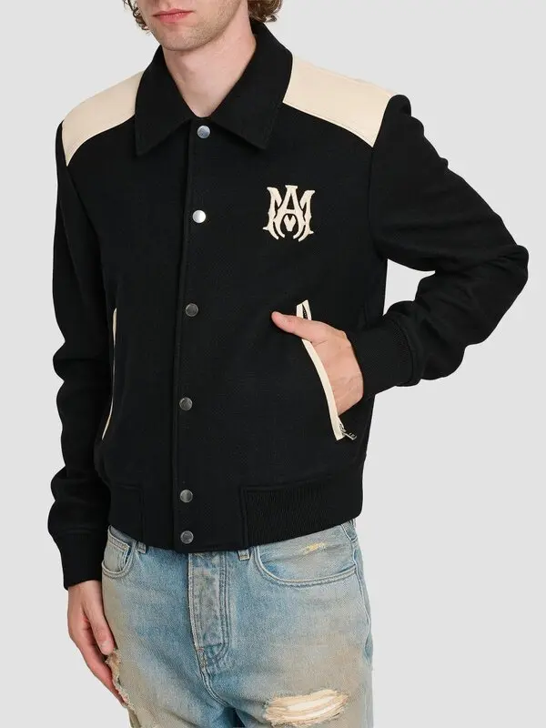 Amiri Ma Colorblock Wool-blend Jacket - Black