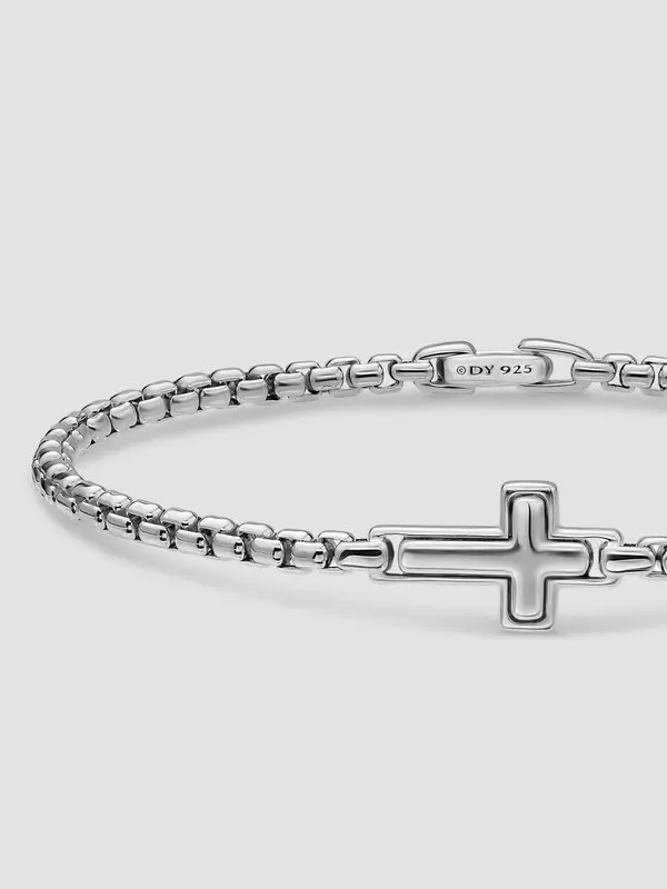 David Yurman Cross Station Bracelet In Sterling 3.6mm