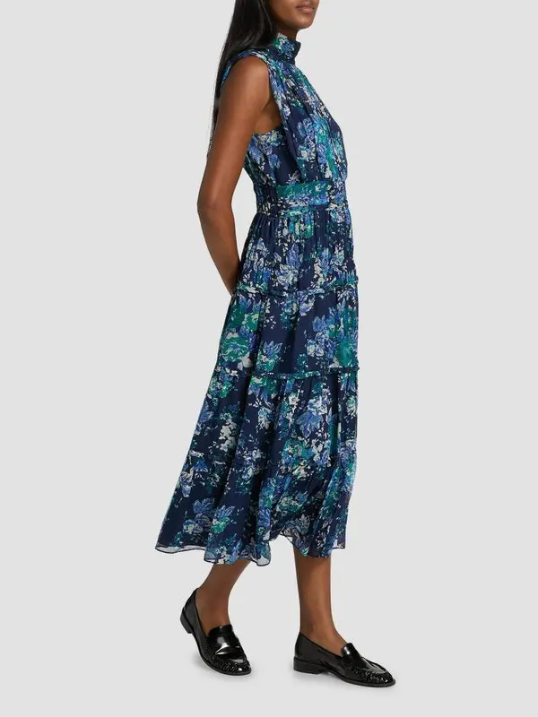 Derek Lam 10 Crosby Junia Floral Chiffon Midi-dress