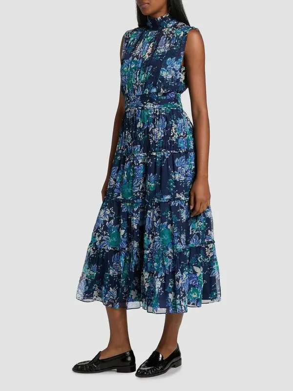 Derek Lam 10 Crosby Junia Floral Chiffon Midi-dress