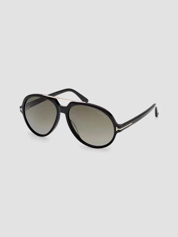 TOM FORD Aalton 59mm Round Sunglasses