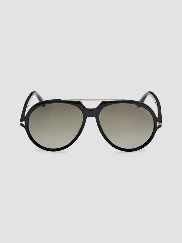 TOM FORD Aalton 59mm Round Sunglasses
