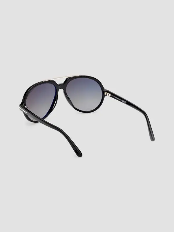 TOM FORD Aalton 59mm Round Sunglasses