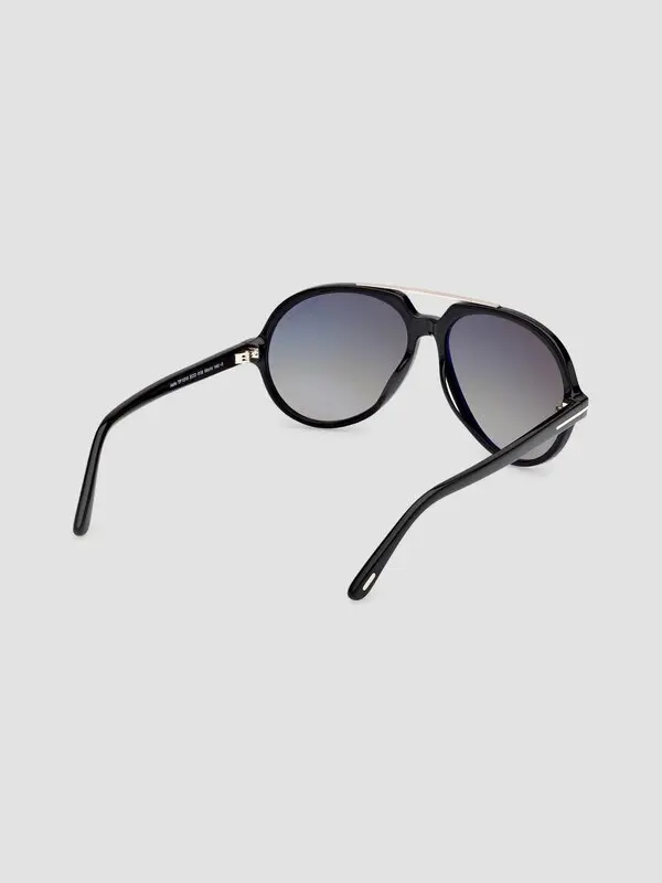 TOM FORD Aalton 59mm Round Sunglasses