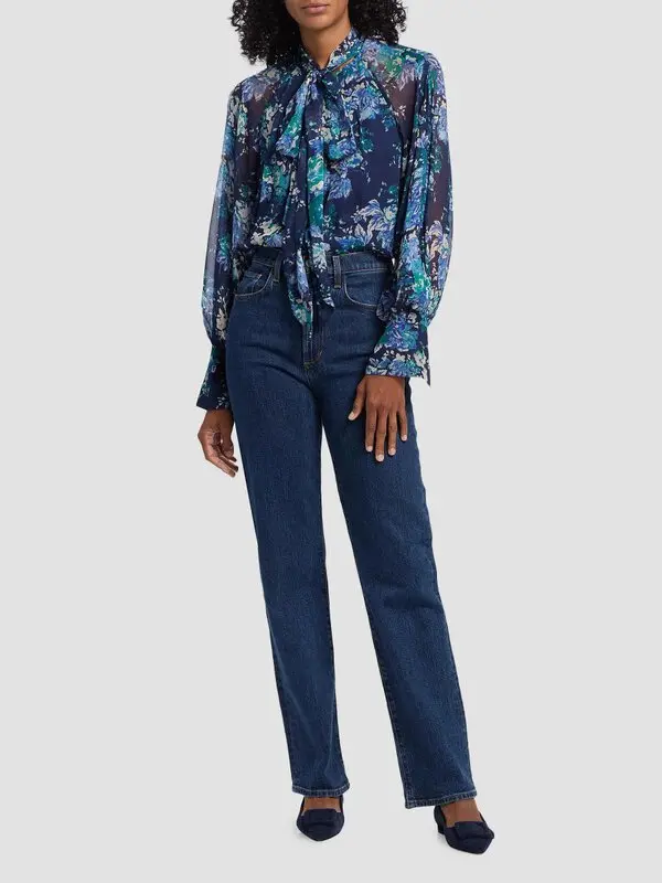 Derek Lam 10 Crosby Aderyn Floral Tieneck Blouse