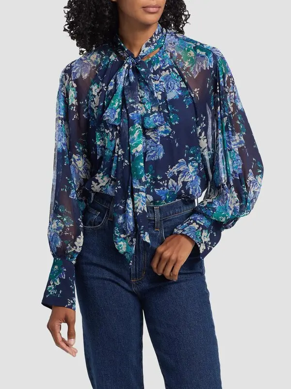 Derek Lam 10 Crosby Aderyn Floral Tieneck Blouse