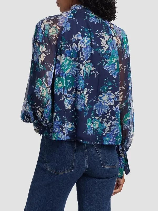 Derek Lam 10 Crosby Aderyn Floral Tieneck Blouse