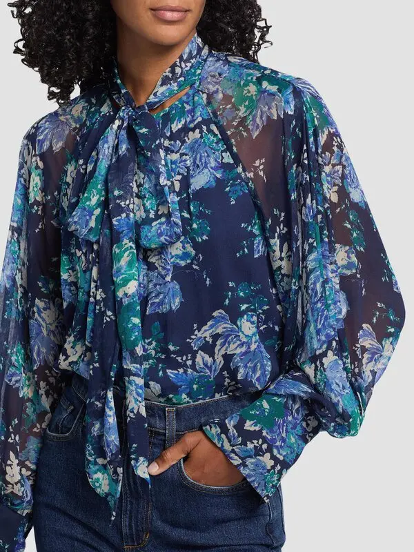 Derek Lam 10 Crosby Aderyn Floral Tieneck Blouse