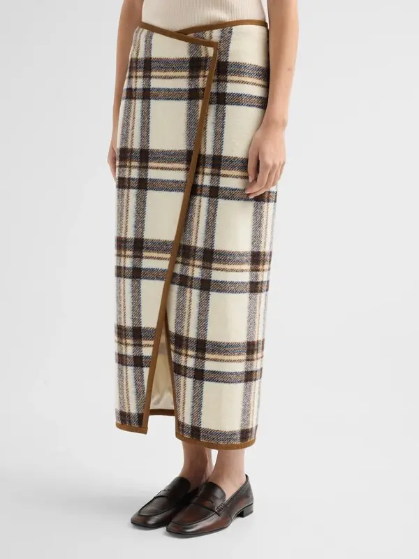 TOCCIN Leia Plaid Wrap Maxi Skirt