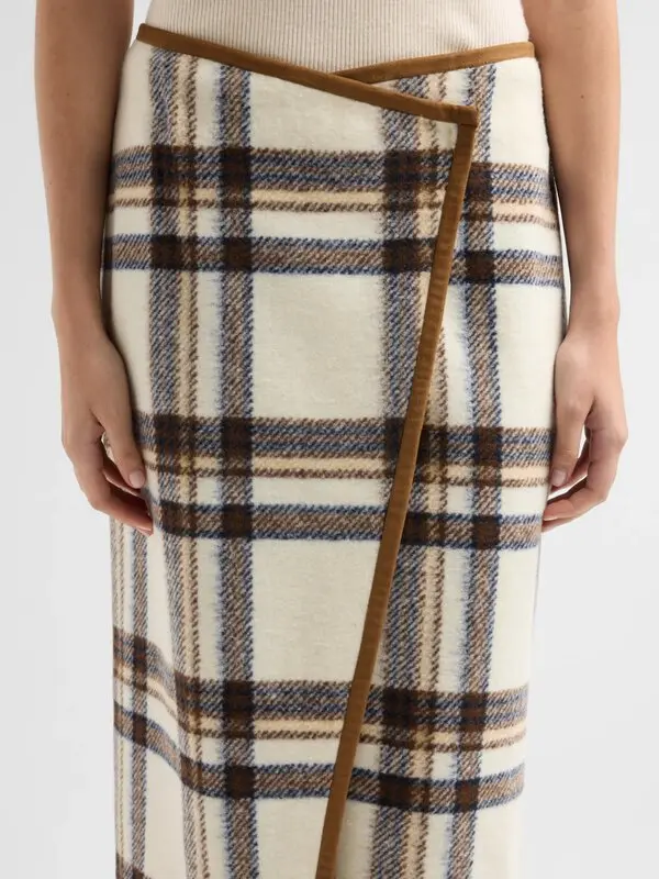 TOCCIN Leia Plaid Wrap Maxi Skirt