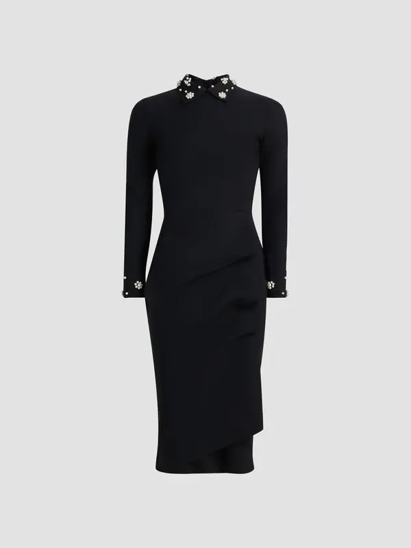 Chiara Boni La Petite Robe Embellished Jersey Midi-dress