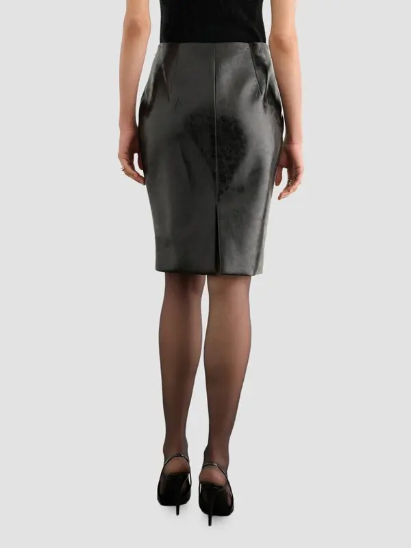 TOCCIN Verena Faux-leather Pencil Midi Skirt - Jet
