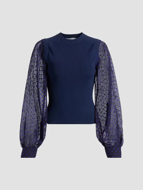 Derek Lam 10 Crosby Cerina Sheer-sleeve Sweater