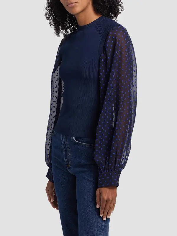 Derek Lam 10 Crosby Cerina Sheer-sleeve Sweater