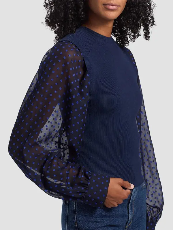 Derek Lam 10 Crosby Cerina Sheer-sleeve Sweater