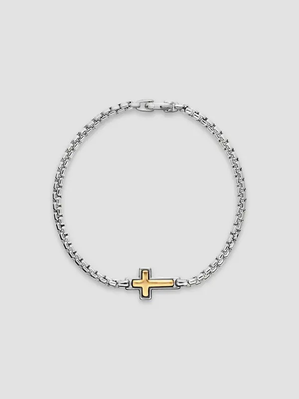 David Yurman Cross Station Bracelet In Sterling
