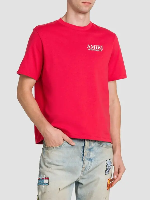 Amiri Bones Stacked Cotton Crewneck T-shirt
