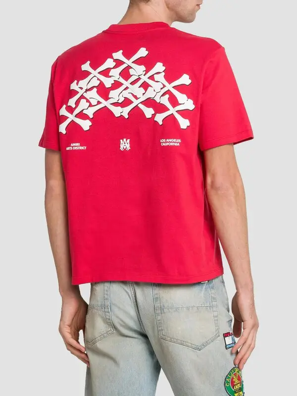 Amiri Bones Stacked Cotton Crewneck T-shirt