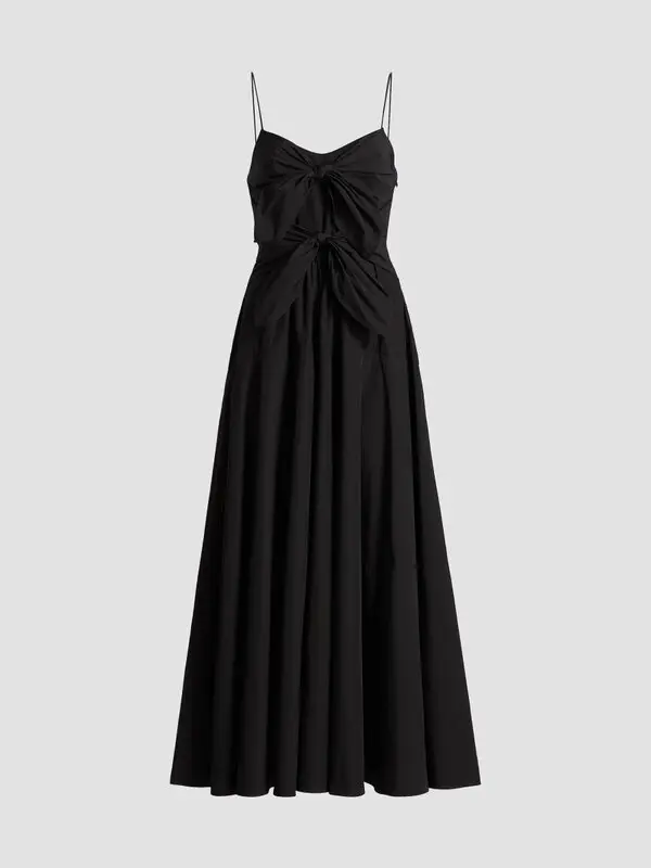 Derek Lam 10 Crosby Unity Poplin Double Tie-front Maxi Dress - Black