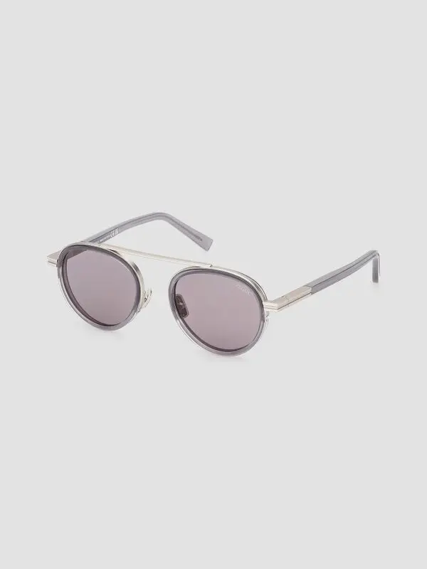 Zegna 51mm Round Metal Sunglasses