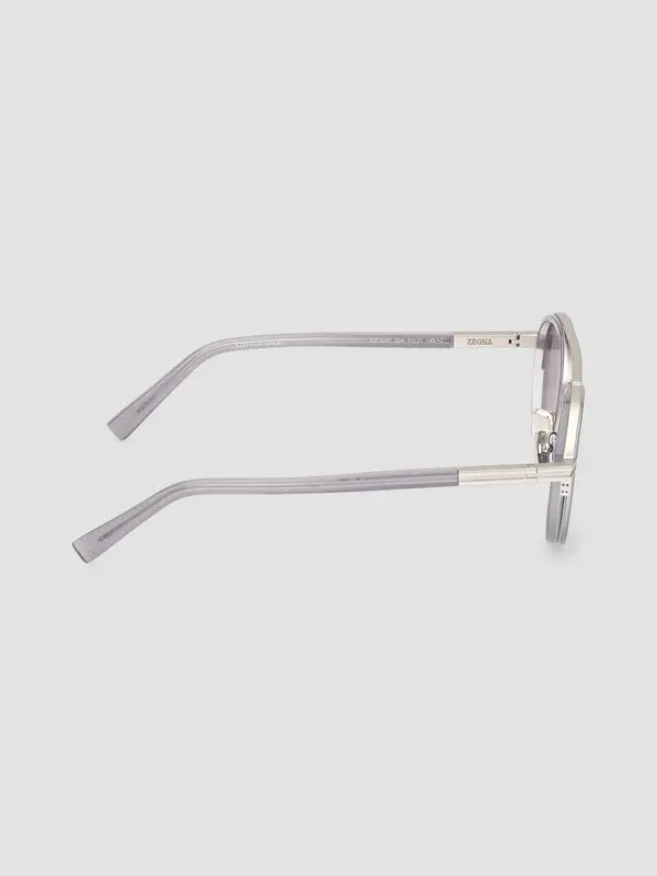 Zegna 51mm Round Metal Sunglasses