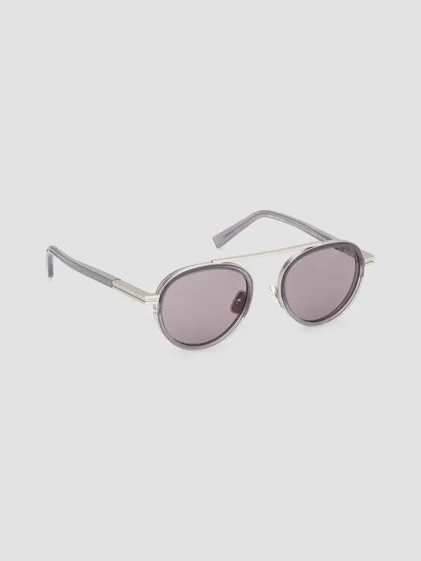 Zegna 51mm Round Metal Sunglasses