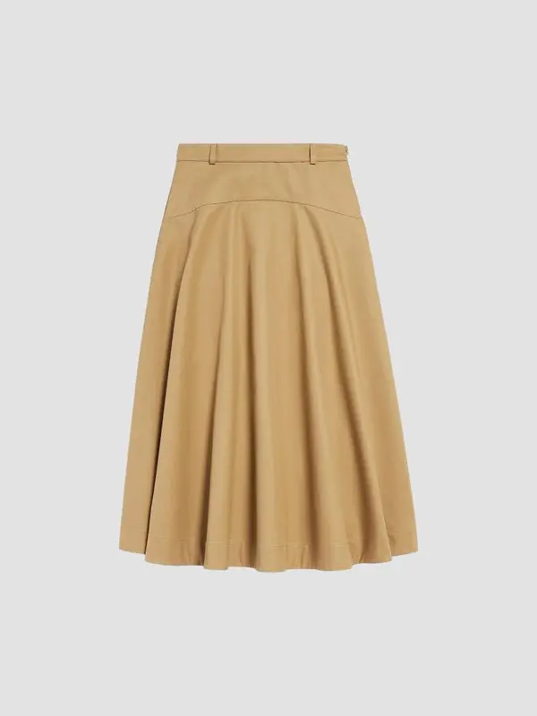Balenciaga A-line Cotton Skirt - Camel