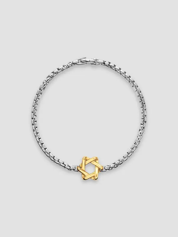 David Yurman Star Of David Station Bracelet In Sterling
