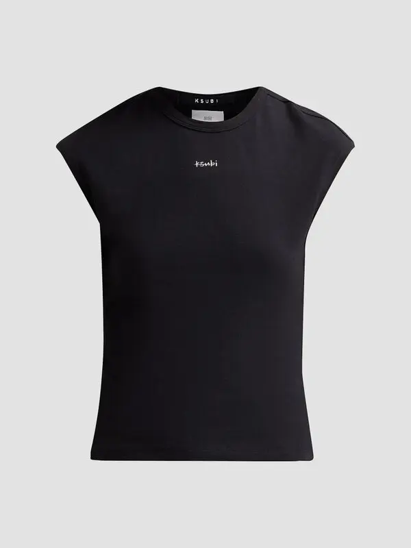 Ksubi Higher Than Heaven Rivet Staple Logo Cap-sleeve T-shirt