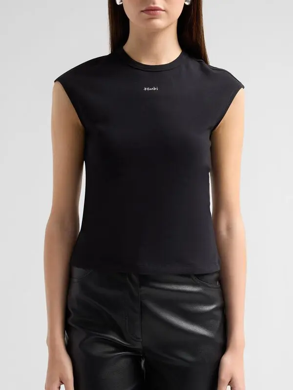 Ksubi Higher Than Heaven Rivet Staple Logo Cap-sleeve T-shirt