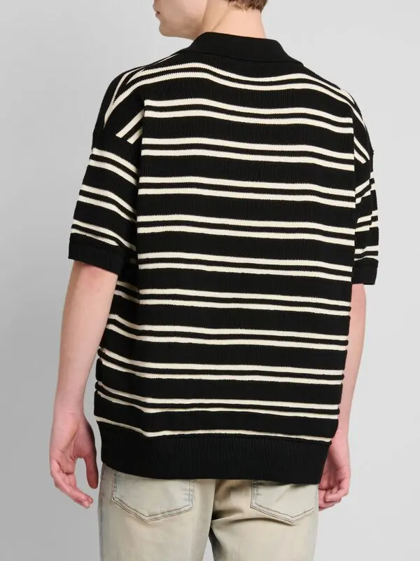 Amiri Striped Cotton-blend Polo Shirt