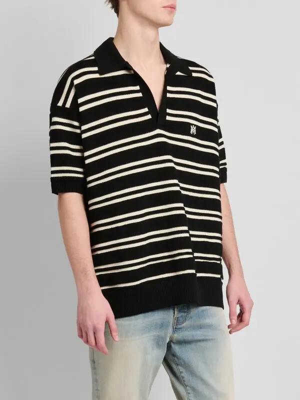 Amiri Striped Cotton-blend Polo Shirt