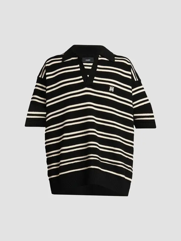 Amiri Striped Cotton-blend Polo Shirt