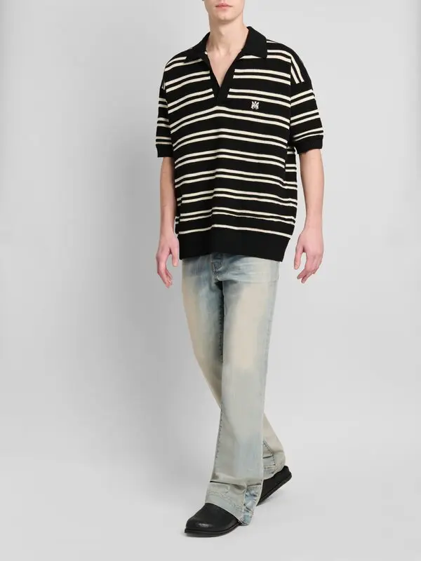 Amiri Striped Cotton-blend Polo Shirt