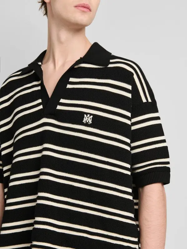 Amiri Striped Cotton-blend Polo Shirt