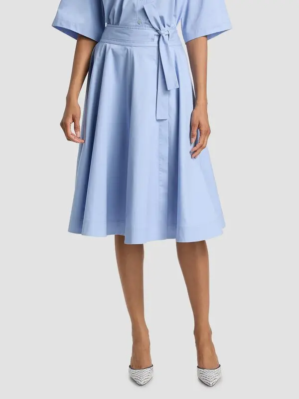 Derek Lam 10 Crosby Sage Cotton-twill Wrap Skirt - Light Blue
