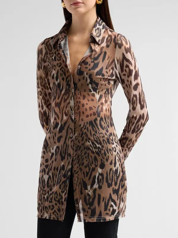 Ksubi Higher Than Heaven Devin Leopard-print Shirtdress
