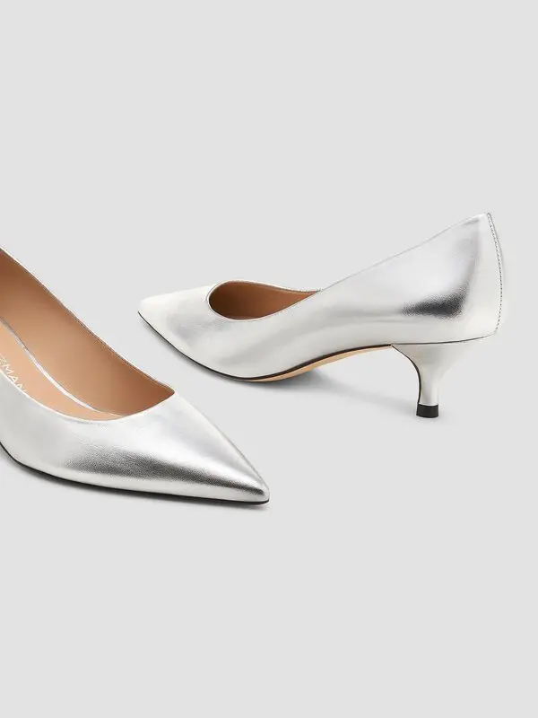 STUART WEITZMAN Power 50mm Leather Pumps - Silver