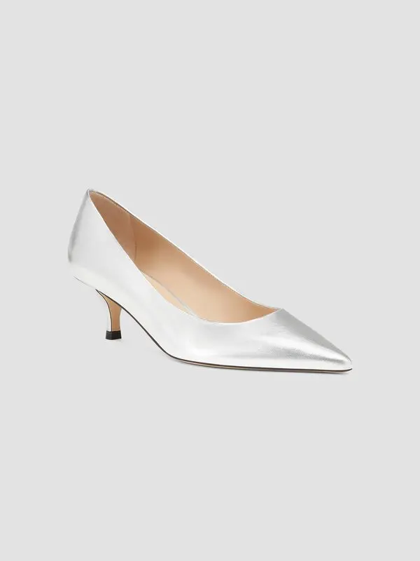 STUART WEITZMAN Power 50mm Leather Pumps - Silver