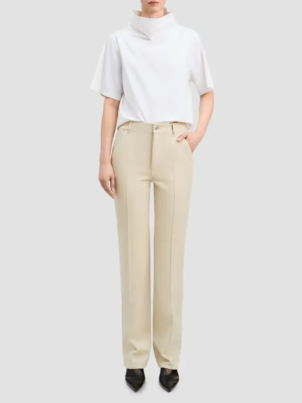 Derek Lam 10 Crosby Washed Cotton Twill Straight-leg Jeans