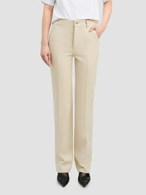 Derek Lam 10 Crosby Washed Cotton Twill Straight-leg Jeans