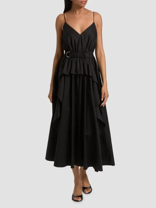 Derek Lam 10 Crosby Hattie Cotton Sateen Midi-dress