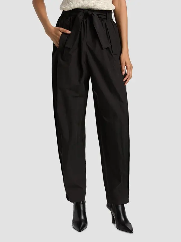 Derek Lam 10 Crosby Connor Cotton-poplin Tapered Self-belt Pants