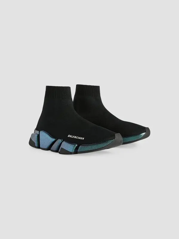 Balenciaga Speed 2.0 Iridescent Sneakers - Black