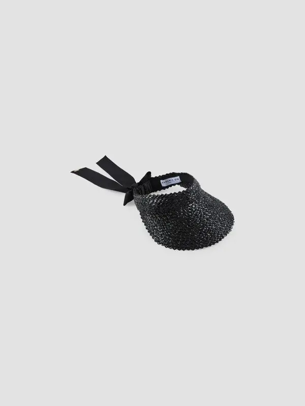 Eugenia Kim Ricky Bow Straw Visor