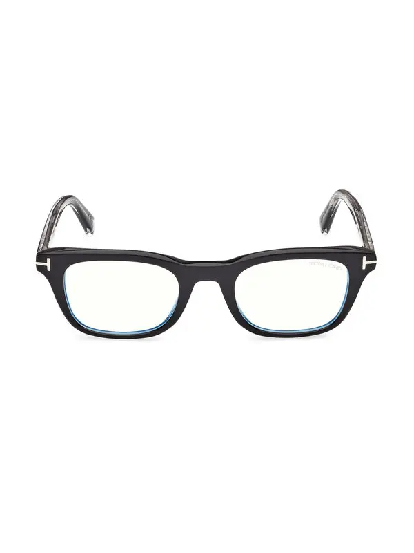 TOM FORD 50mm Blue Block Square Eyeglasses